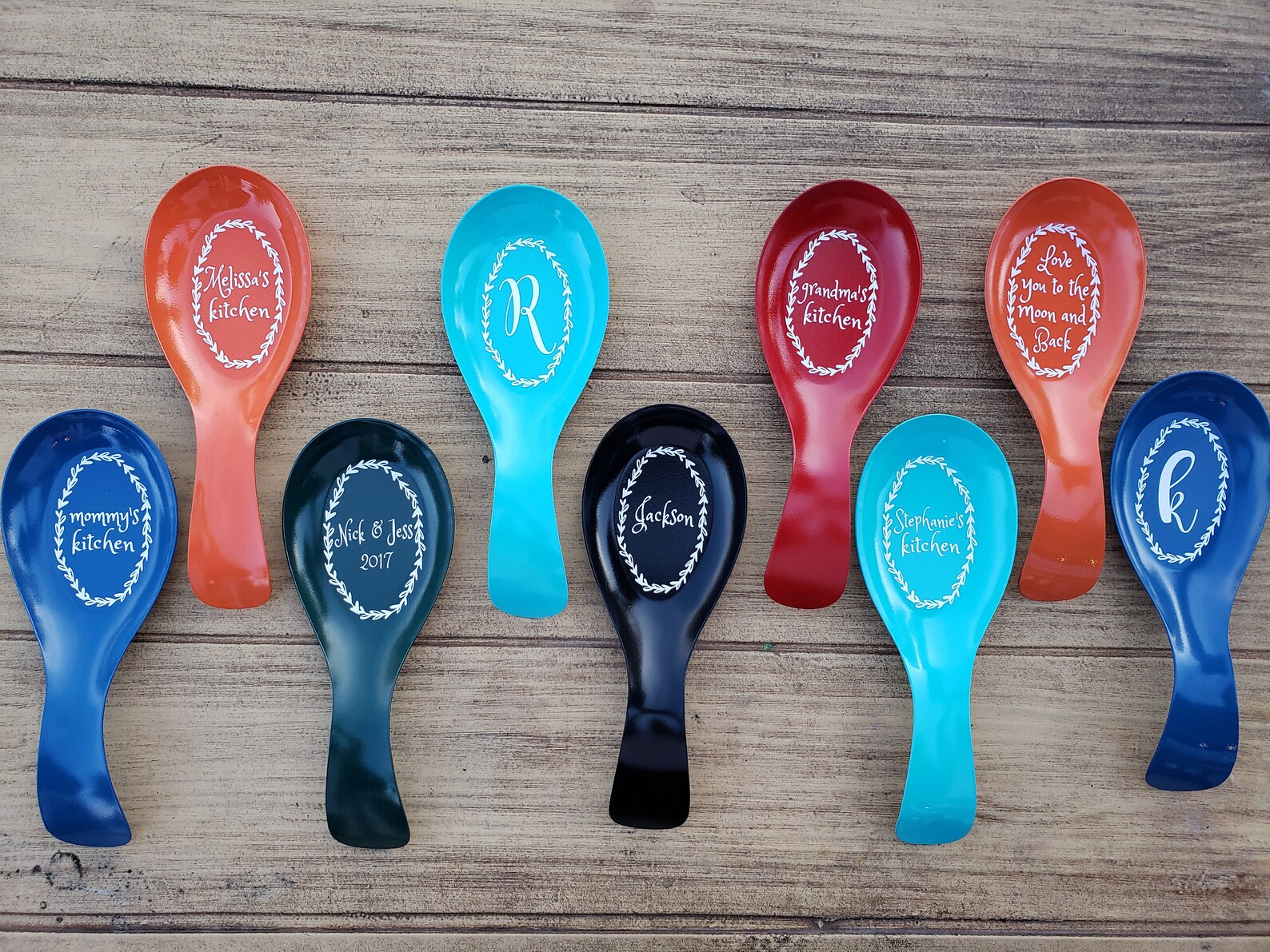 Personalized Spoon Rest Monogram Spoon Holder Mom / | Etsy