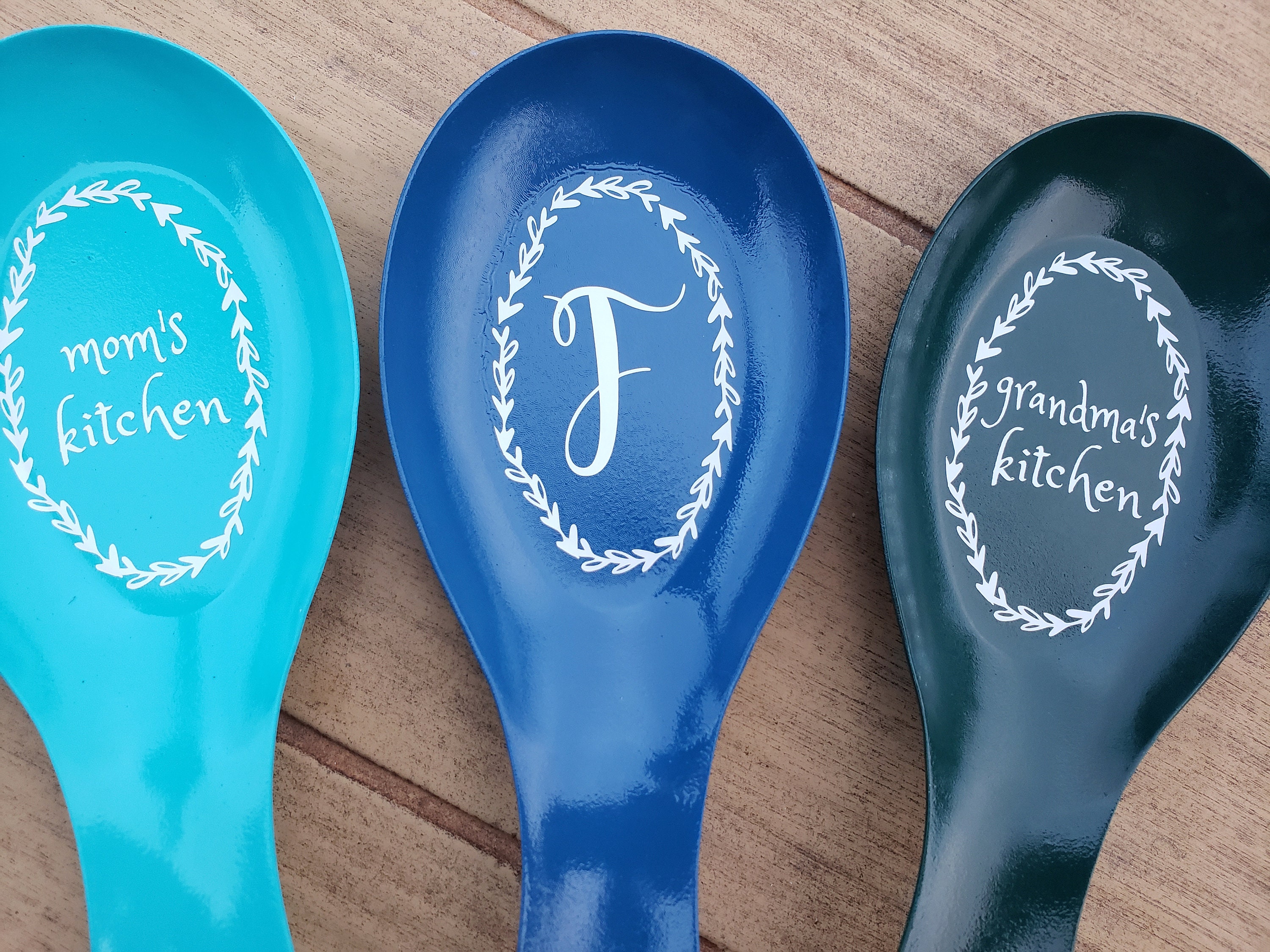 Personalized Spoon Rest Monogram Spoon Holder Mom / | Etsy