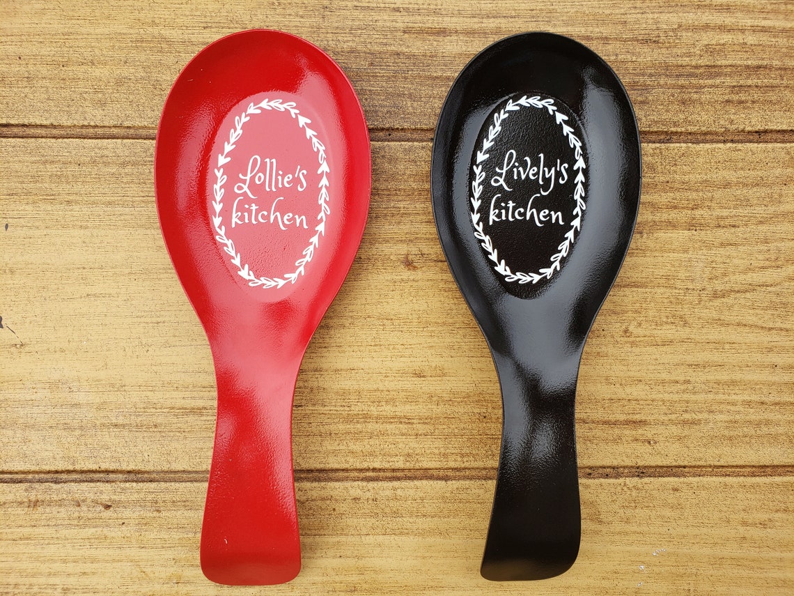 Personalized Spoon Rest Monogram Spoon Holder Mom / | Etsy