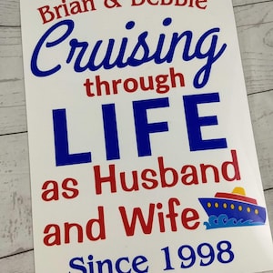 Personalized Cruise Ship Magnetic Stateroom Door Sign Cruising Through ...