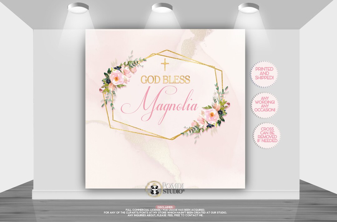 PRINTED & SHIPPED Backdrop Baptism Backdrop Christening - Etsy