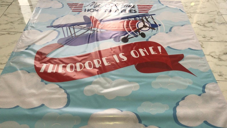 PRINTED & SHIPPED Backdrop Airplane How Time Flies Printed | Etsy