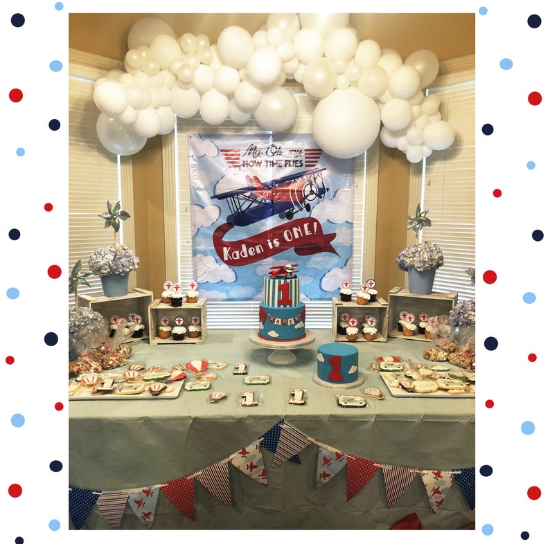 PRINTED & SHIPPED Backdrop Airplane How Time Flies Printed | Etsy