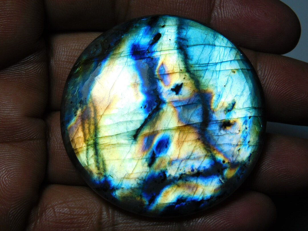 A Very Rare Purple Labradorite Spectrolite Cabochon, Gorgeous Purple ...