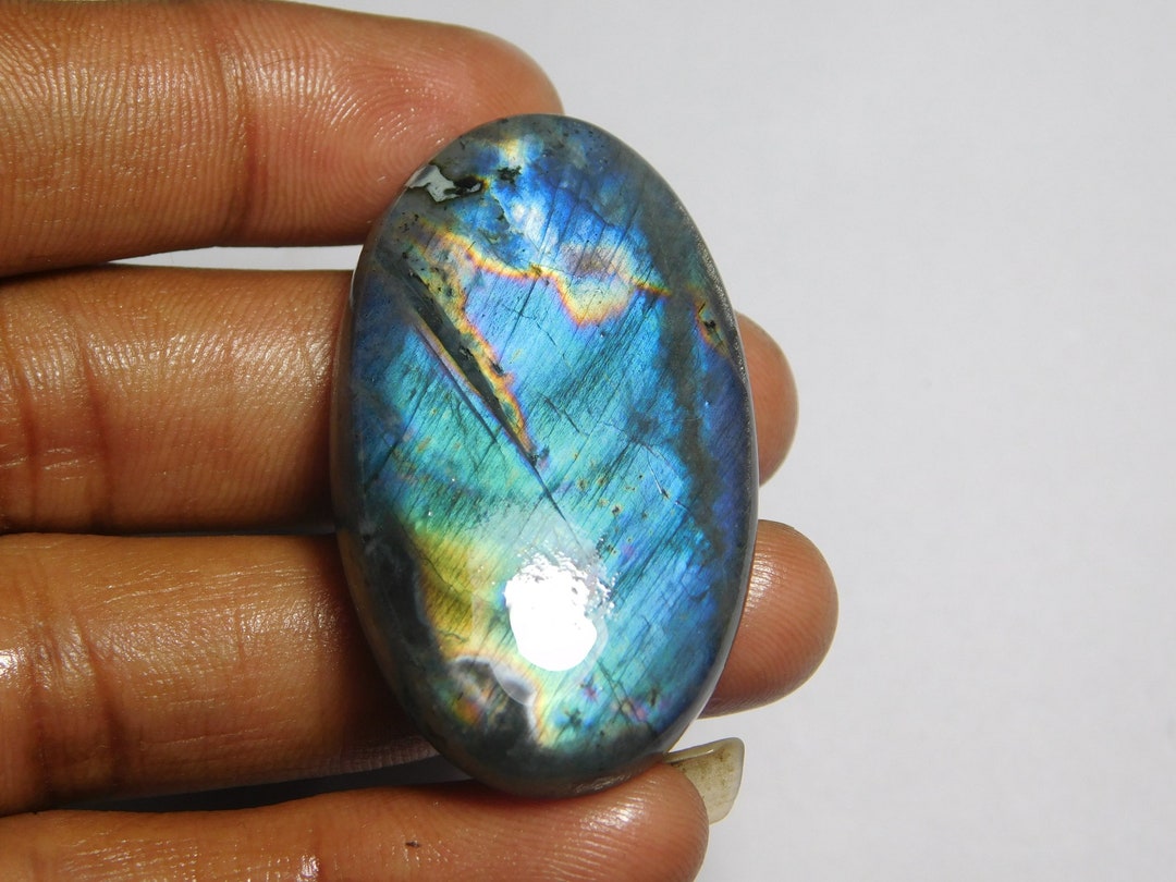 A Very Rare Purple Labradorite Spectrolite Cabochon, Gorgeous Purple ...