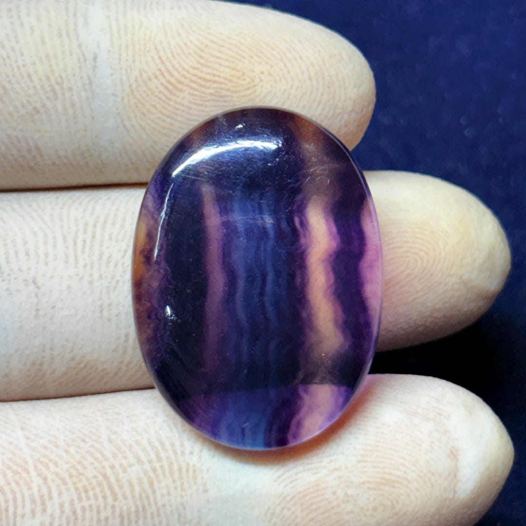 Natural Fluorite Cabochon: Oval Gemstone, 45 Cts (30X22mm) - Etsy Portugal