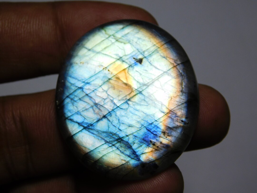 A Very Rare Purple Labradorite Spectrolite Cabochon, Gorgeous Purple ...