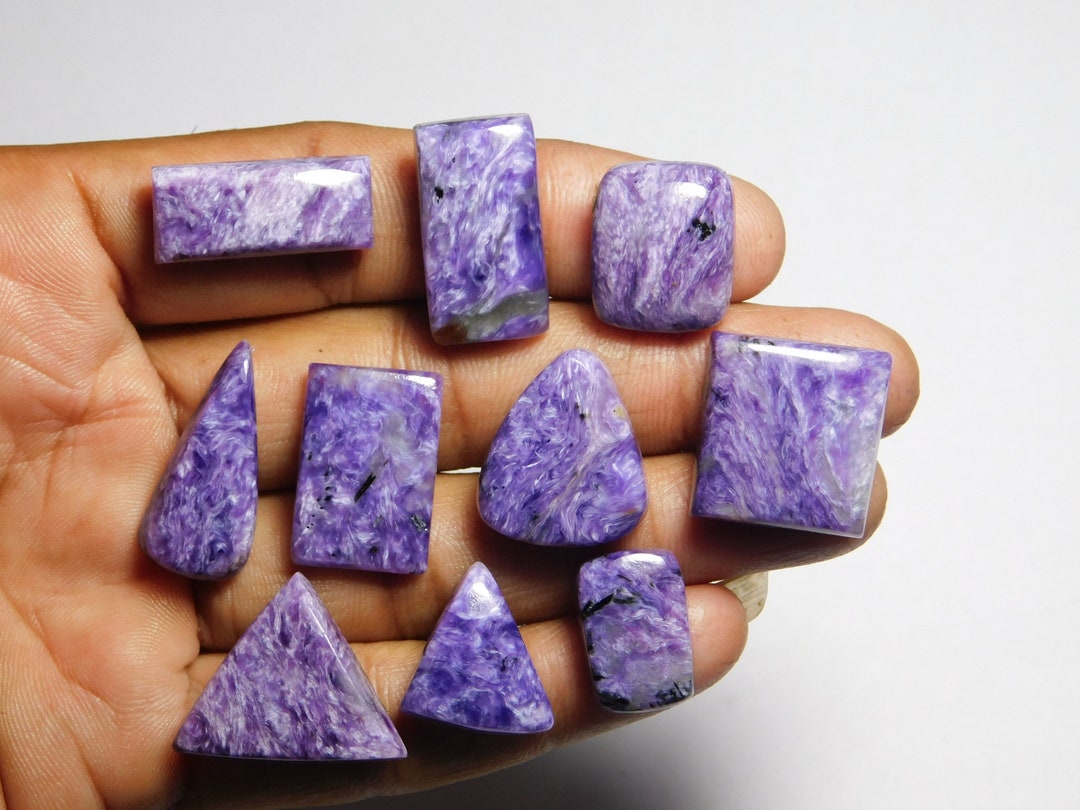 10 Pcs. Amazing Quality Charolite Lot Cabochons Natural Charolite Lot ...