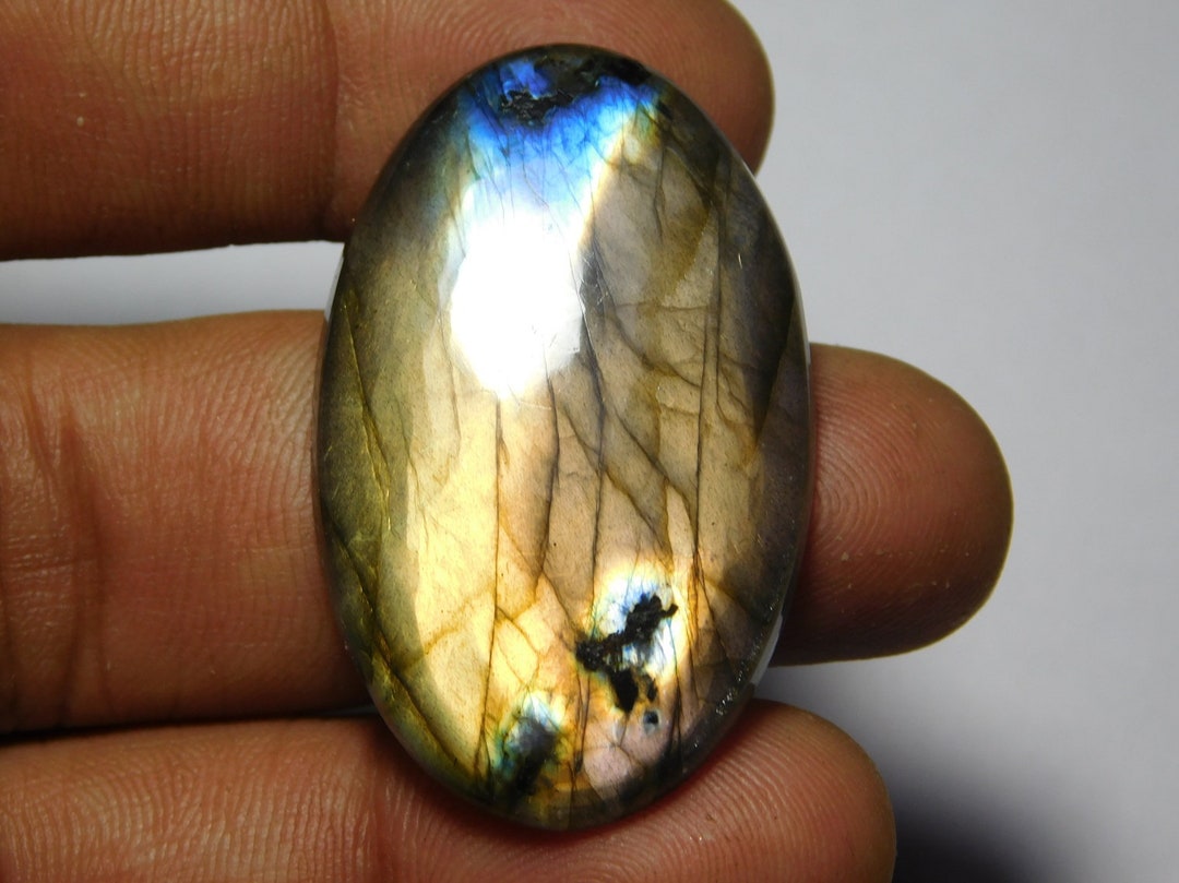 A Very Rare Purple Labradorite Spectrolite Cabochon, Gorgeous Purple ...