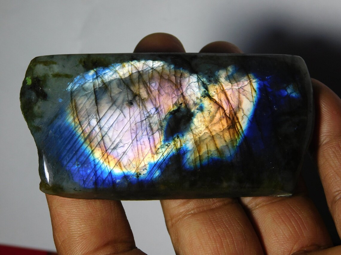 Rare Blue Labradorite Spectrolite Slice Blue Flasy Top - Etsy