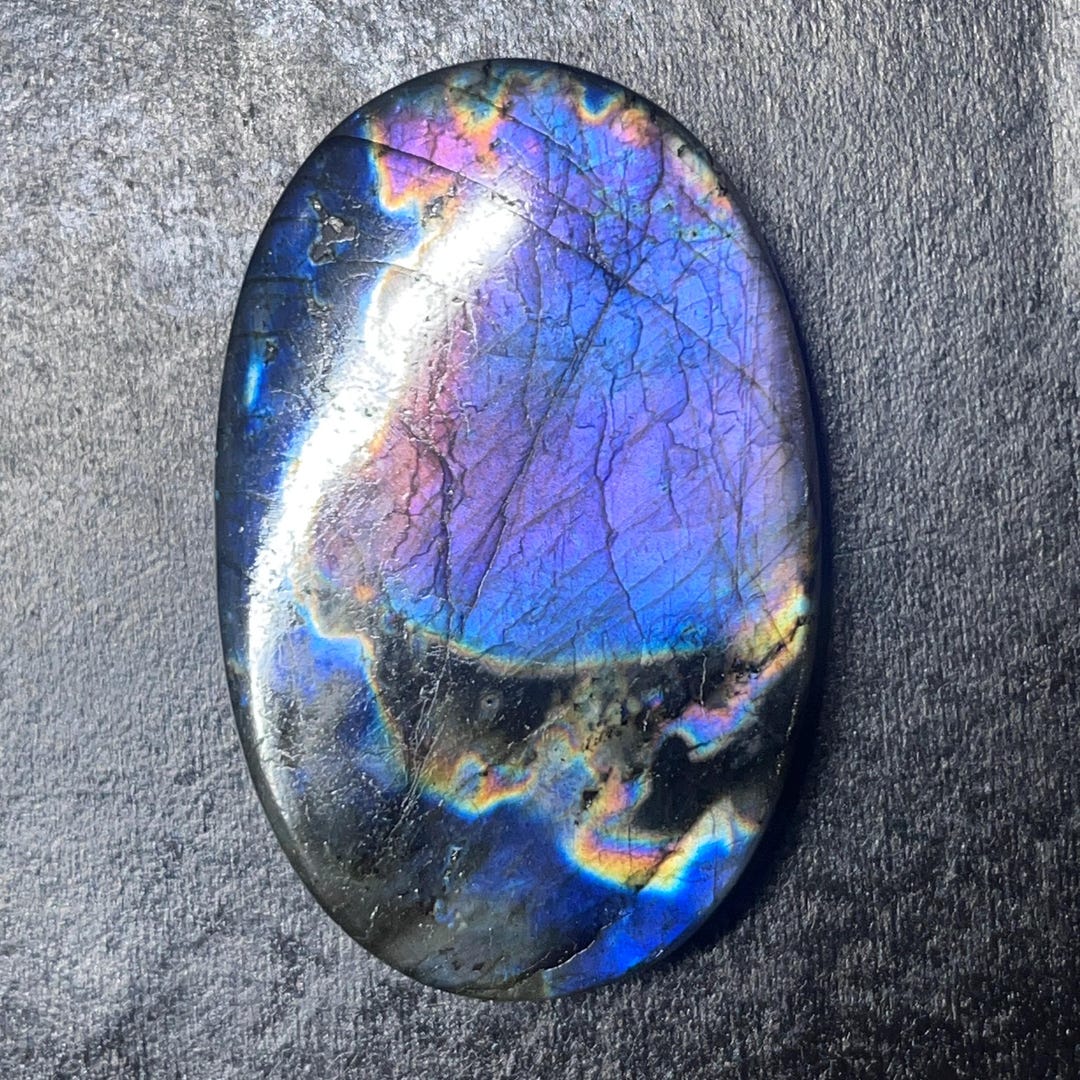 A++ Very Rare! Purple Labradorite Spectrolite Cabochon, Gorgeous Purple ...