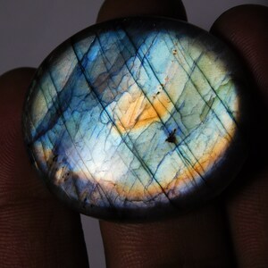 A Very Rare Purple Labradorite Spectrolite Cabochon, Gorgeous Purple ...