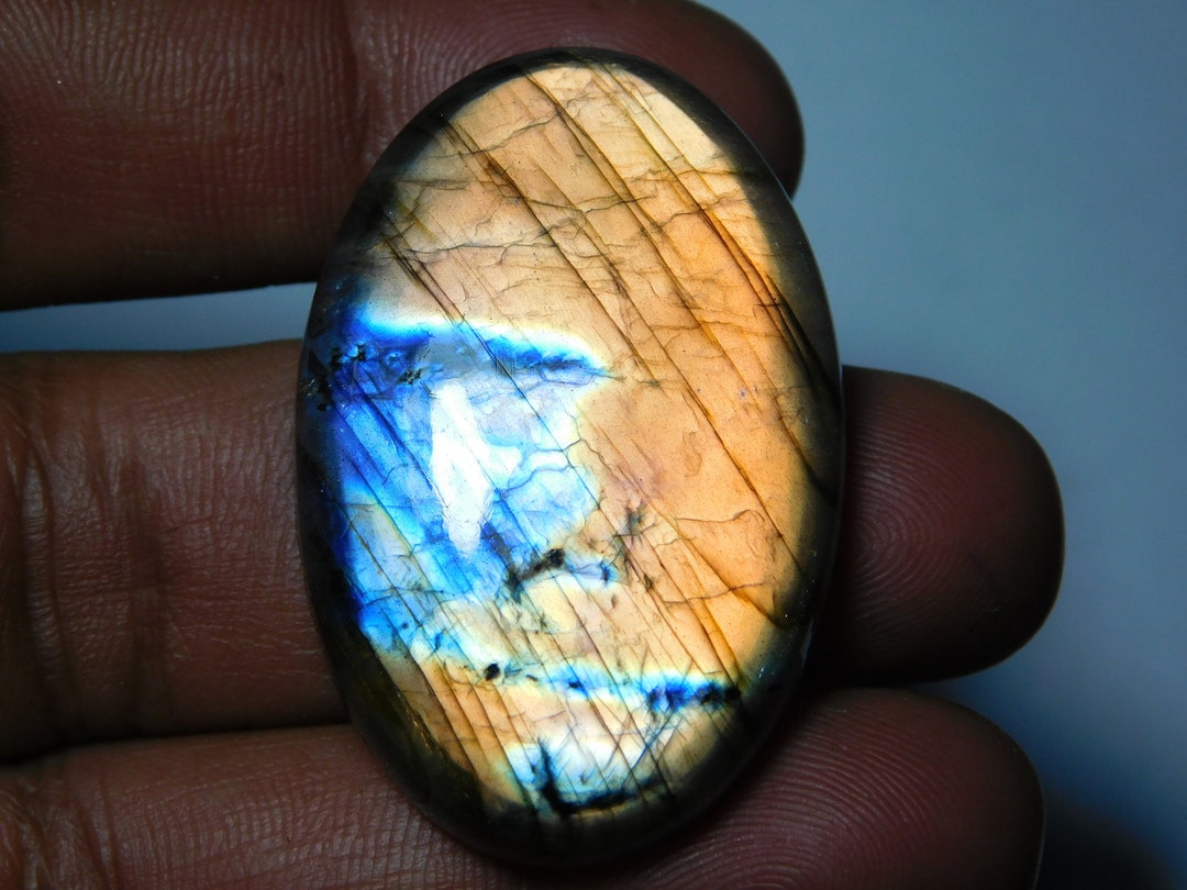 A Very Rare Purple Labradorite Spectrolite Cabochon, Gorgeous Purple ...