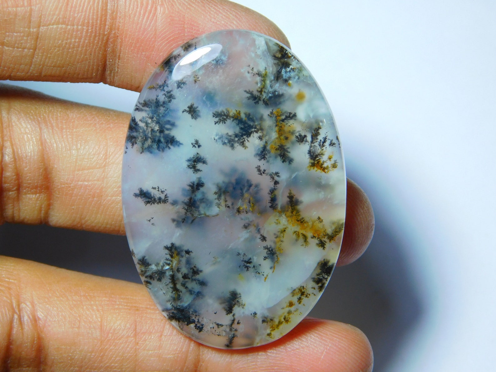 Natural Dendritic Moss Agate Cabochons Top Quality Dendritic - Etsy