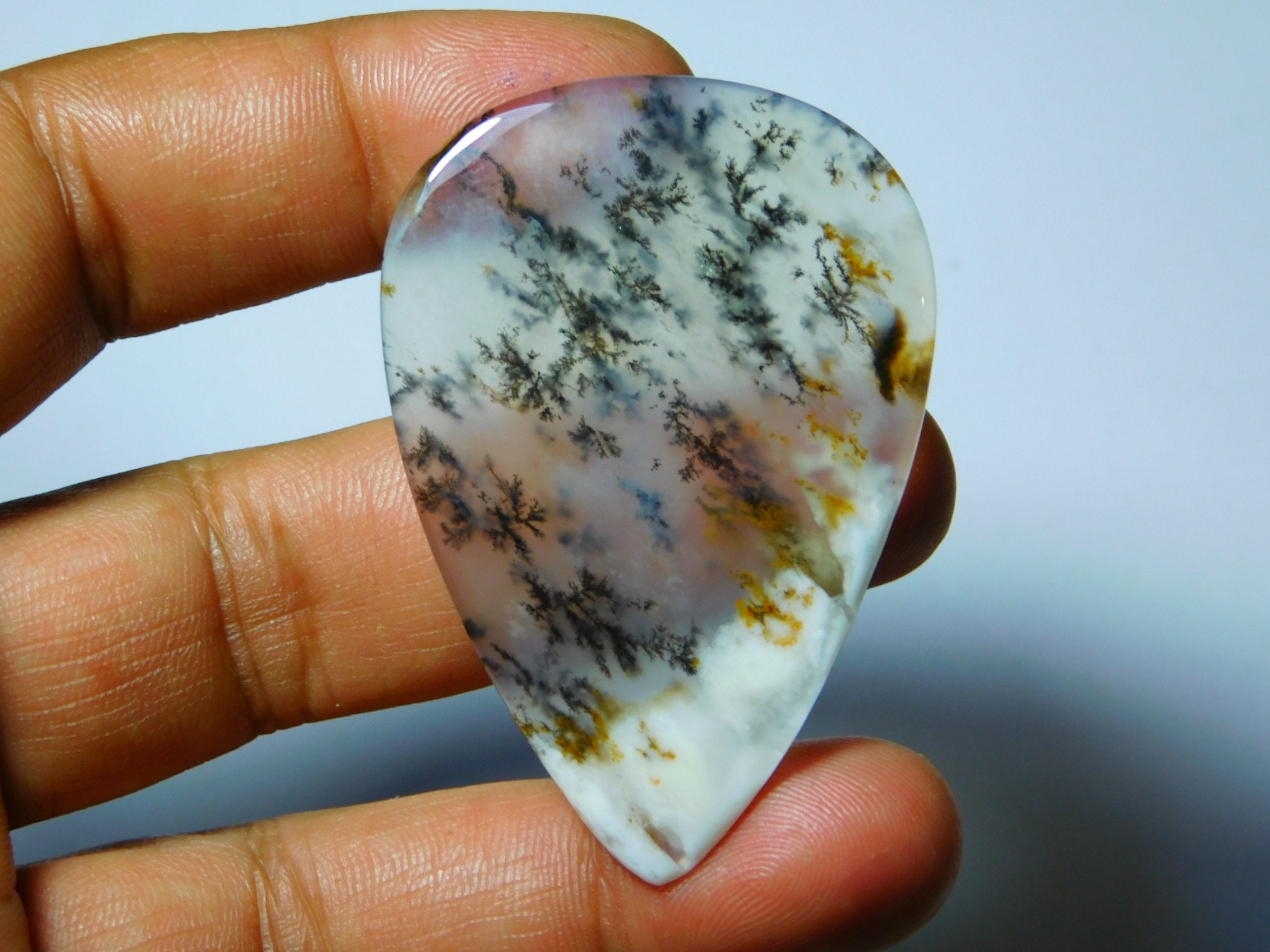 Natural Dendritic Moss Agate Cabochons Top Quality Dendritic - Etsy UK