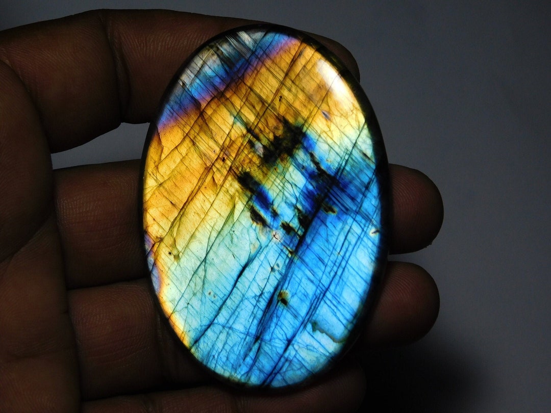 A Very Rare Purple Labradorite Spectrolite Cabochon, Gorgeous Purple ...