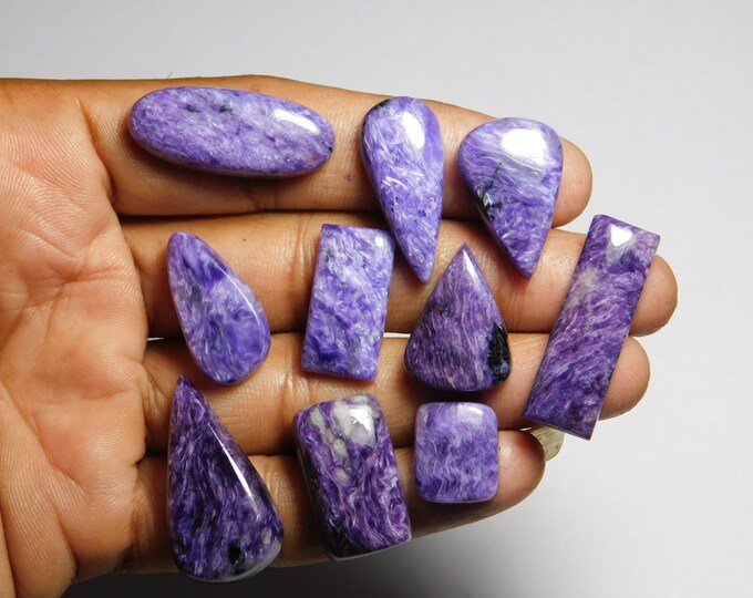 10 Pcs. Amazing Quality Charolite Lot Cabochons Natural Charolite Lot ...