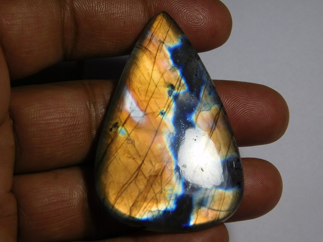 A Very Rare Purple Labradorite Spectrolite Cabochon, Gorgeous Purple ...