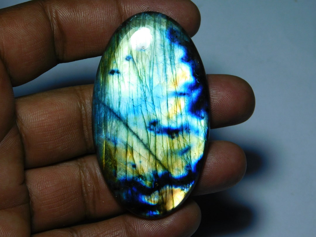 A Very Rare Purple Labradorite Spectrolite Cabochon, Gorgeous Purple ...