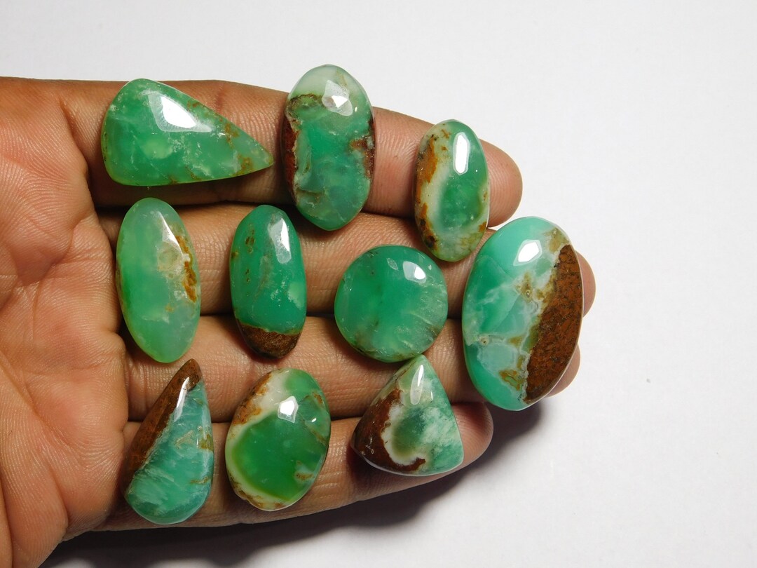 10 Pcs. Lot Bio Chrysoprase Cabochons,gemstone,loose Stone Top Quality ...