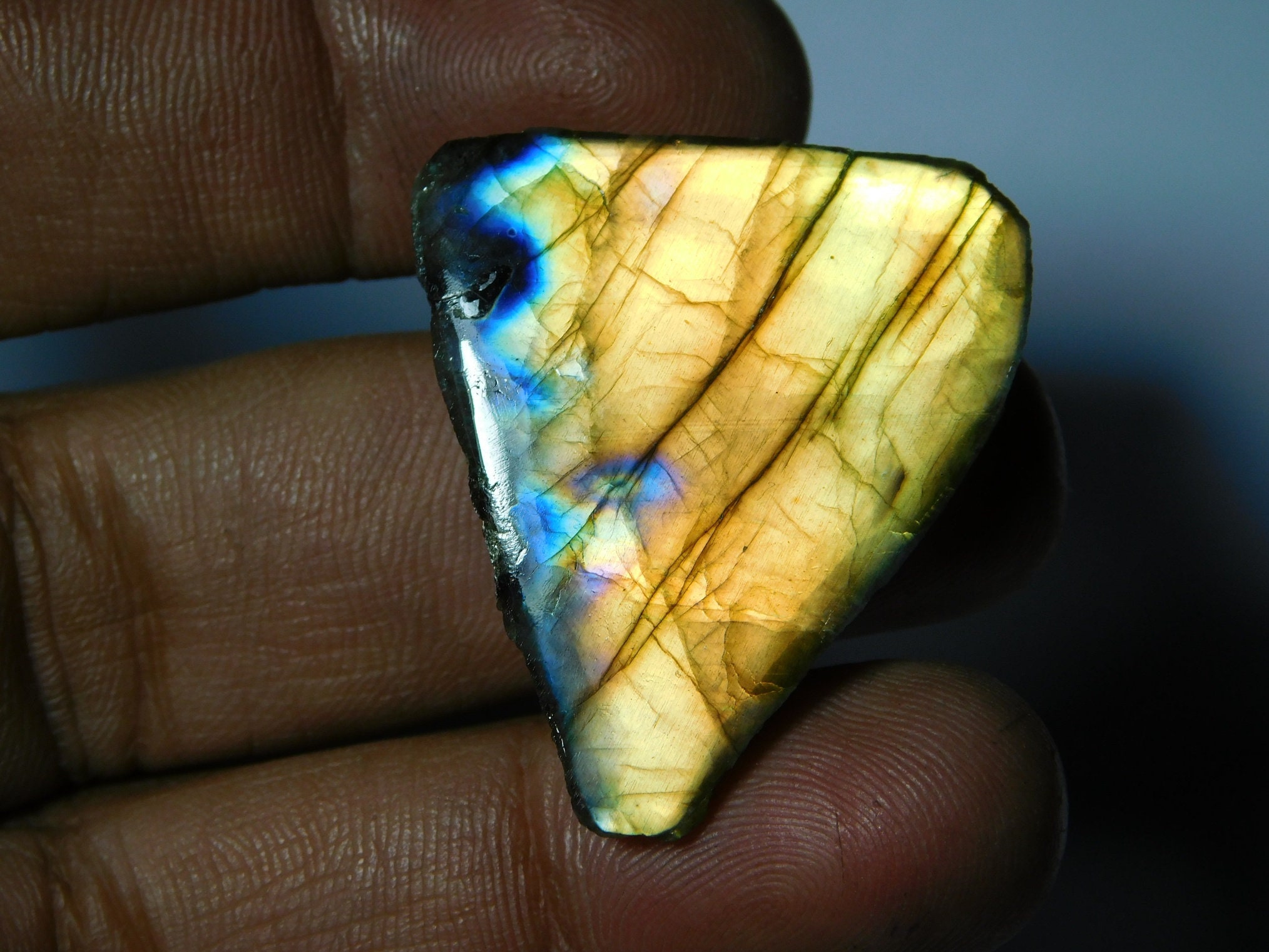 Rare Blue Labradorite Spectrolite Slice Blue Flasy Top - Etsy