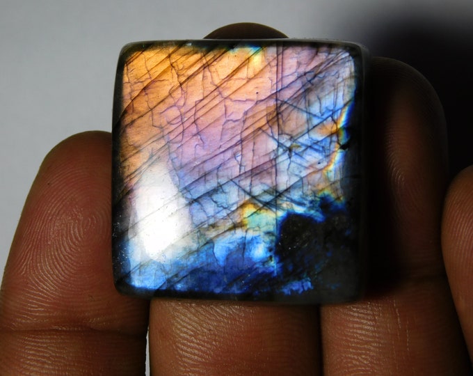 A Very Rare Purple Labradorite Spectrolite Cabochon, Gorgeous Purple ...