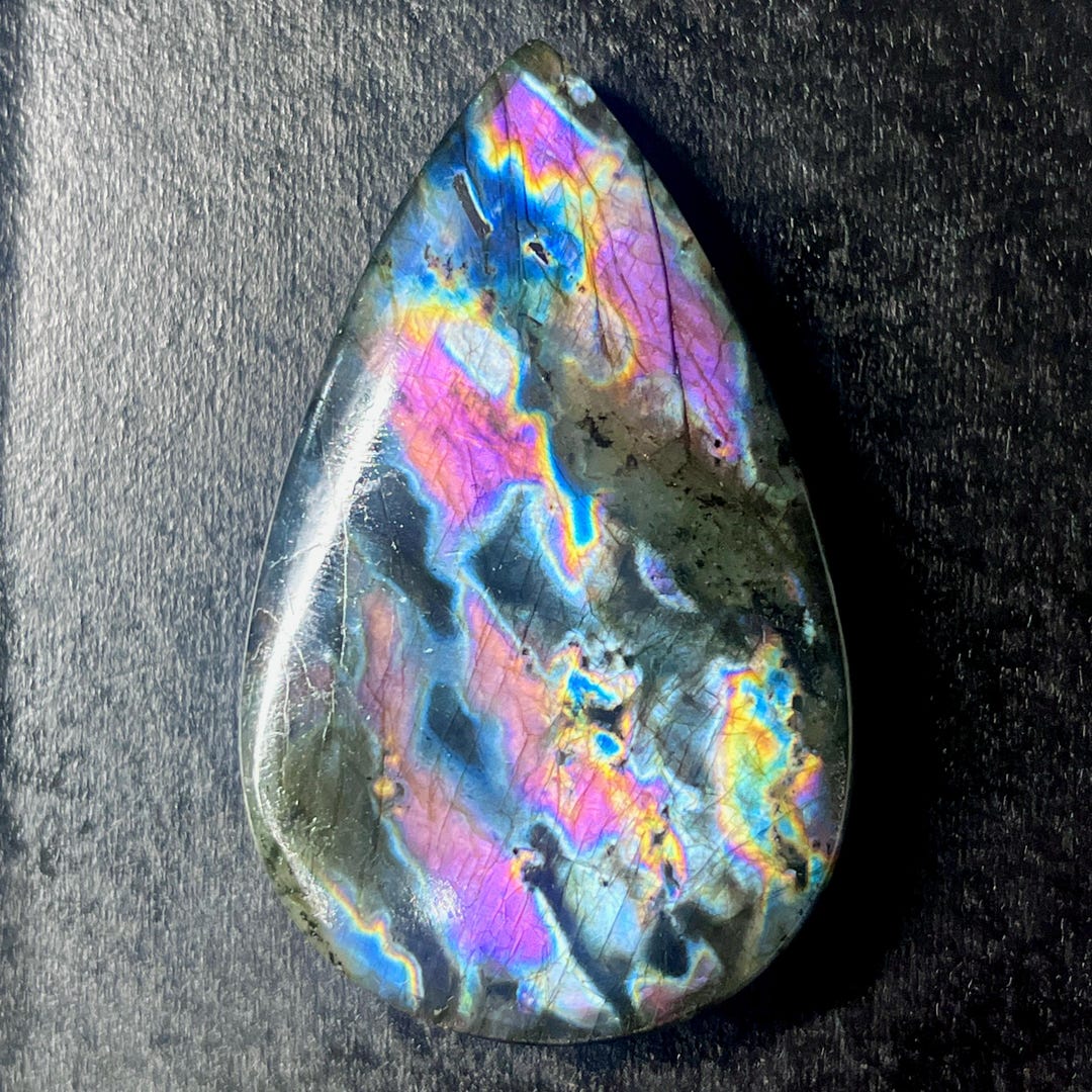 A++ Very Rare! Purple Labradorite Spectrolite Cabochon, Gorgeous Purple ...
