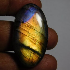 A Very Rare Purple Labradorite Spectrolite Cabochon, Gorgeous Purple ...