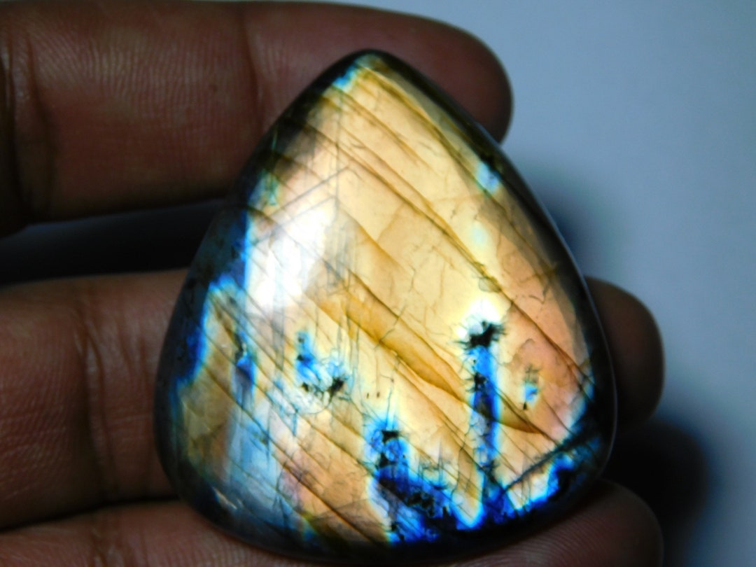 A Very Rare Purple Labradorite Spectrolite Cabochon, Gorgeous Purple ...