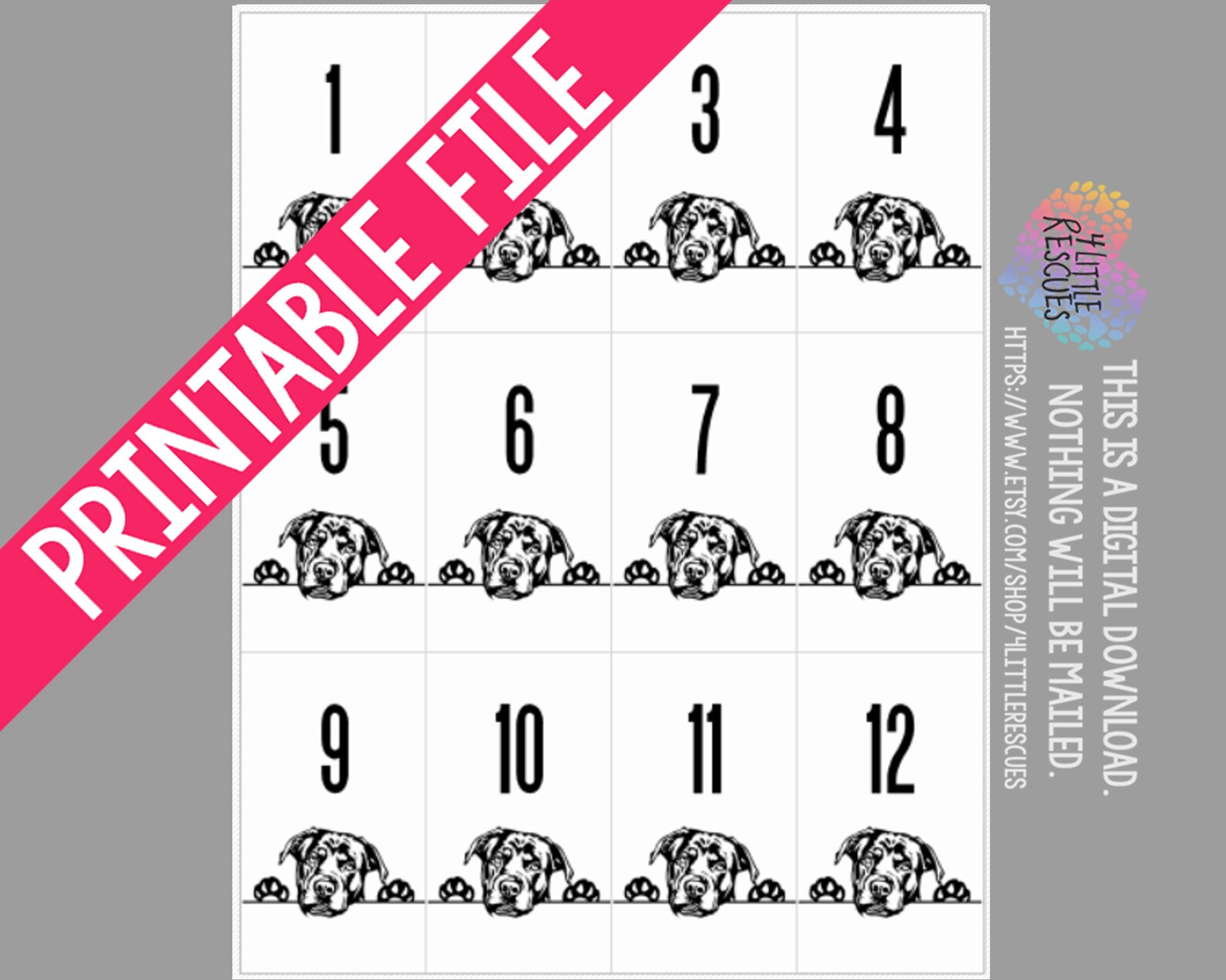 Printable: Dogs Forward Reverse Live Sale Facebook Numbers 1-600 | PDF ...