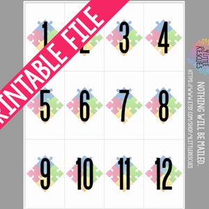 Printable: Puzzle Pieces Forward Reverse Live Sale Facebook Numbers 1 ...