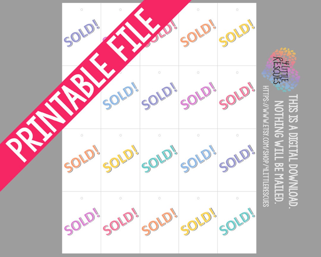 SOLD! Hanger Tags | Mark Sold Inventory During Live Sales | Pull Tags ...