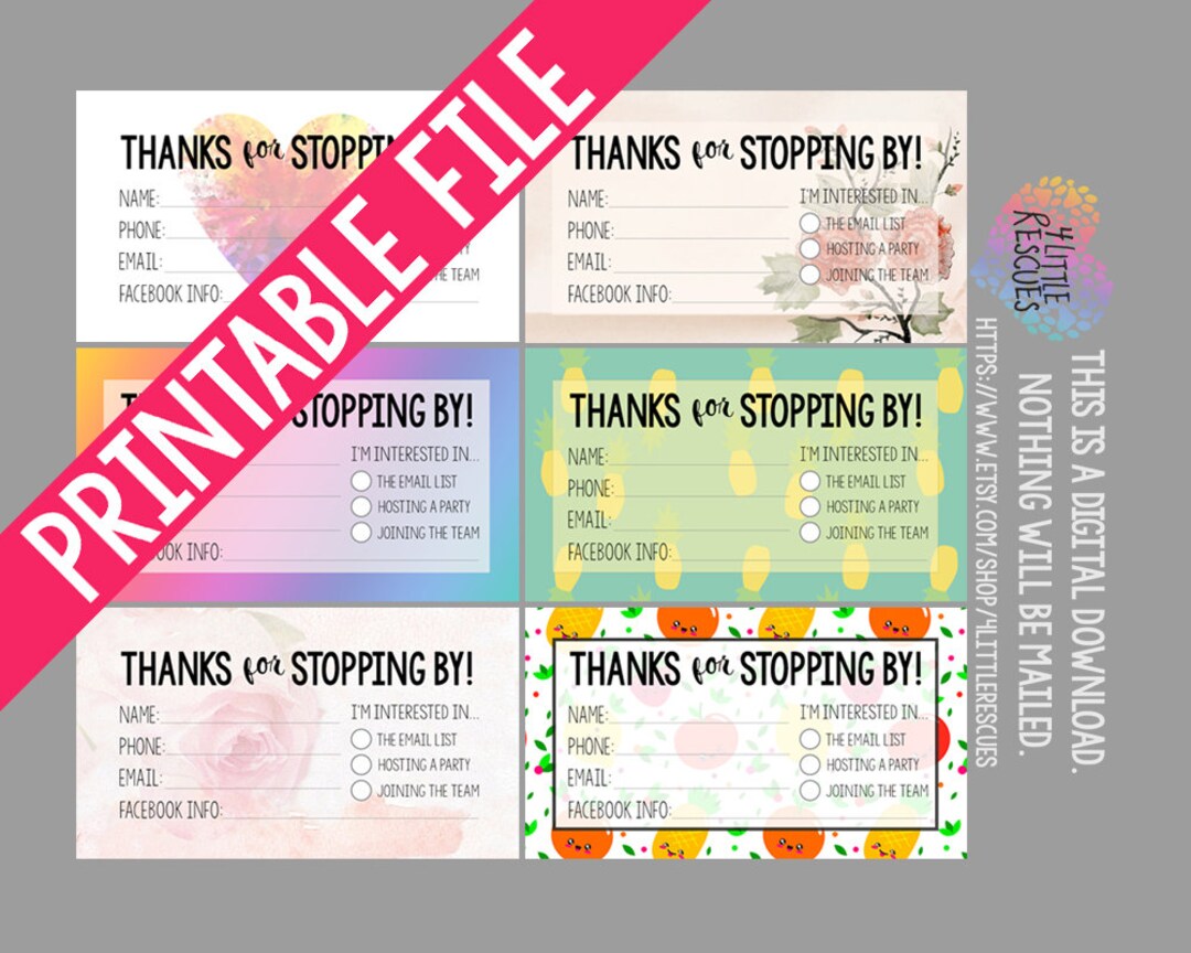 Printable Raffle Tickets | Information Cards | Bundle of 6 Jpegs ...