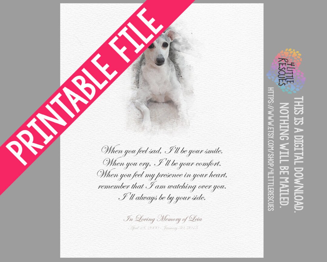 Digital Download: Custom Dog Memorial Gift | Pet Sympathy Art ...