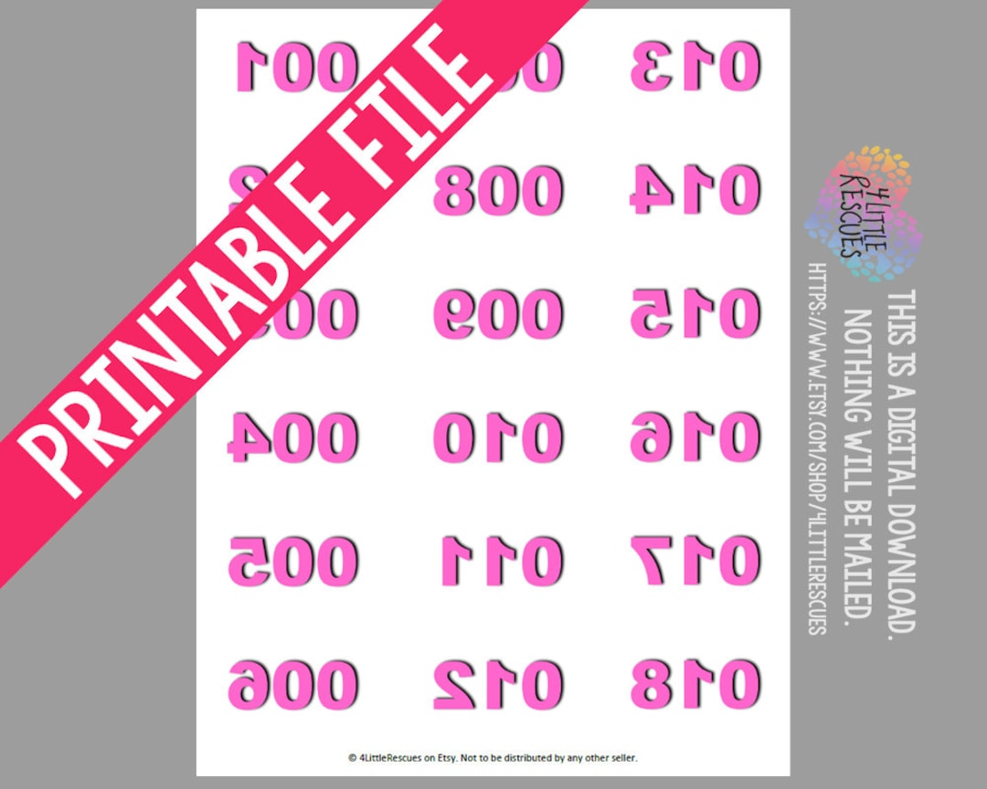 Printable: Live Facebook Sales Reverse Numbers 1-500 | Mirror Image ...