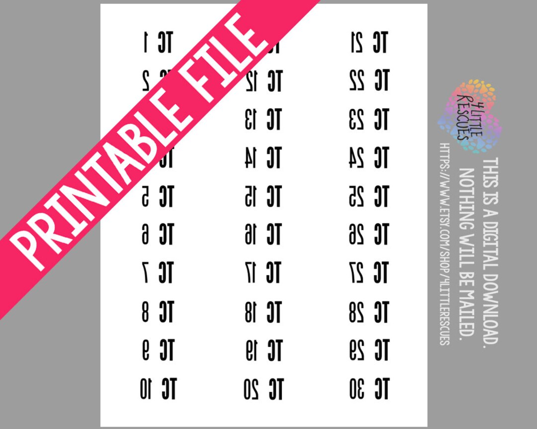 Reverse Mirror Image Forward Labels Tags Digital Download | Leggings ...