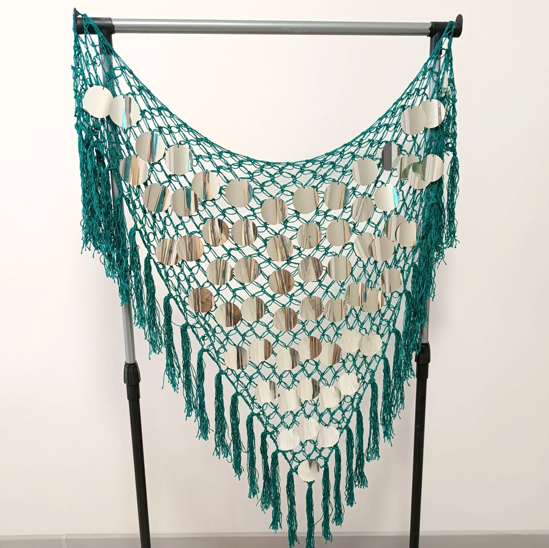 Fishnet Giant Sequins Mermaid Scale Belly Dance Hip Scarf - Etsy
