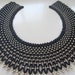 Beaded Net Black and Silver Beads Galvanised Silver Necklace - Etsy