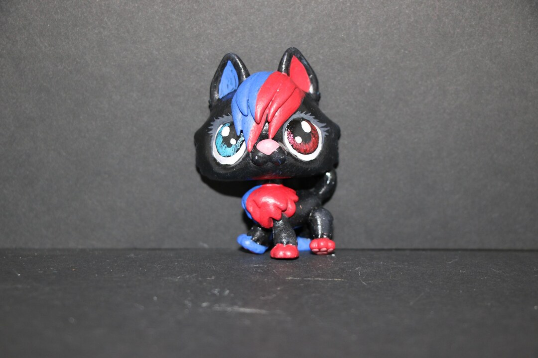 Custom Hand-painted Unique LPS Red and Blue – "red, Blue and Black" Dog ...