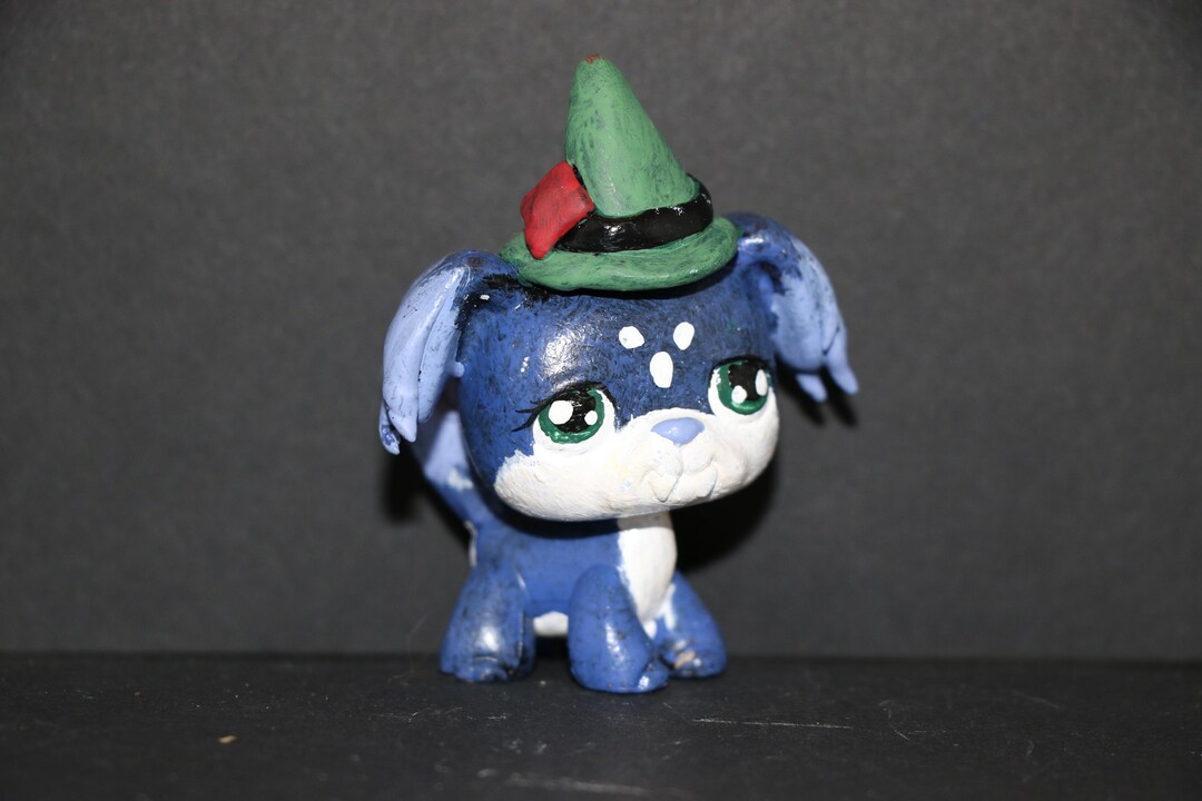 Custom Hand-painted Unique LPS Green and Blue – "witch" Dog - Etsy