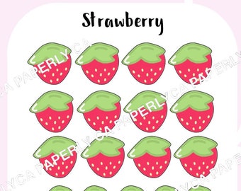 Strawberry Stickers Sheet - Etsy