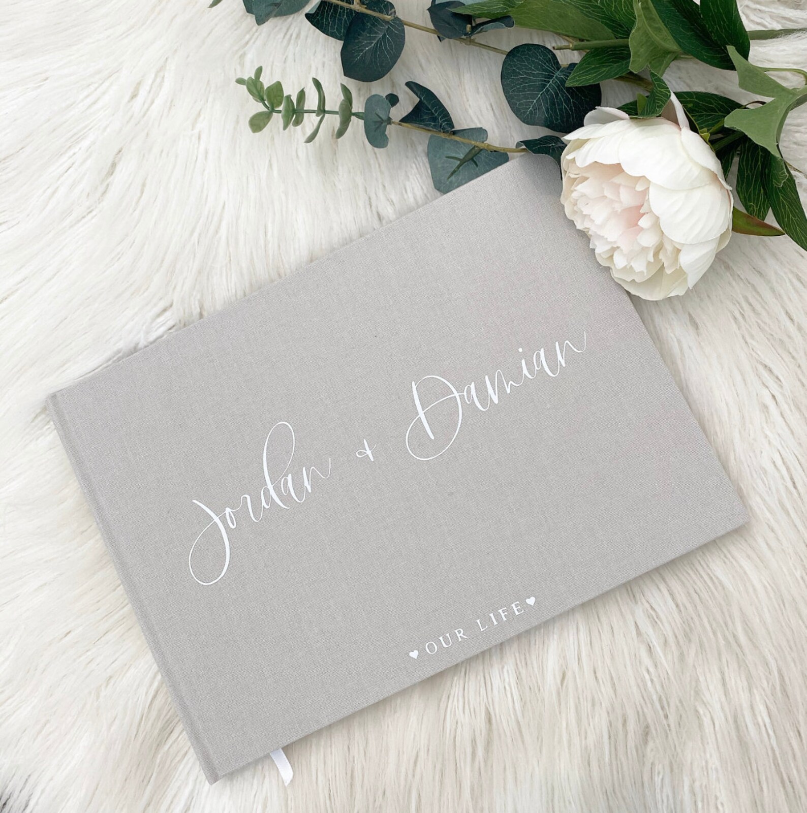 D1 Luxe Linen Hard Cover Custom Initials Wedding Guest Book - Etsy