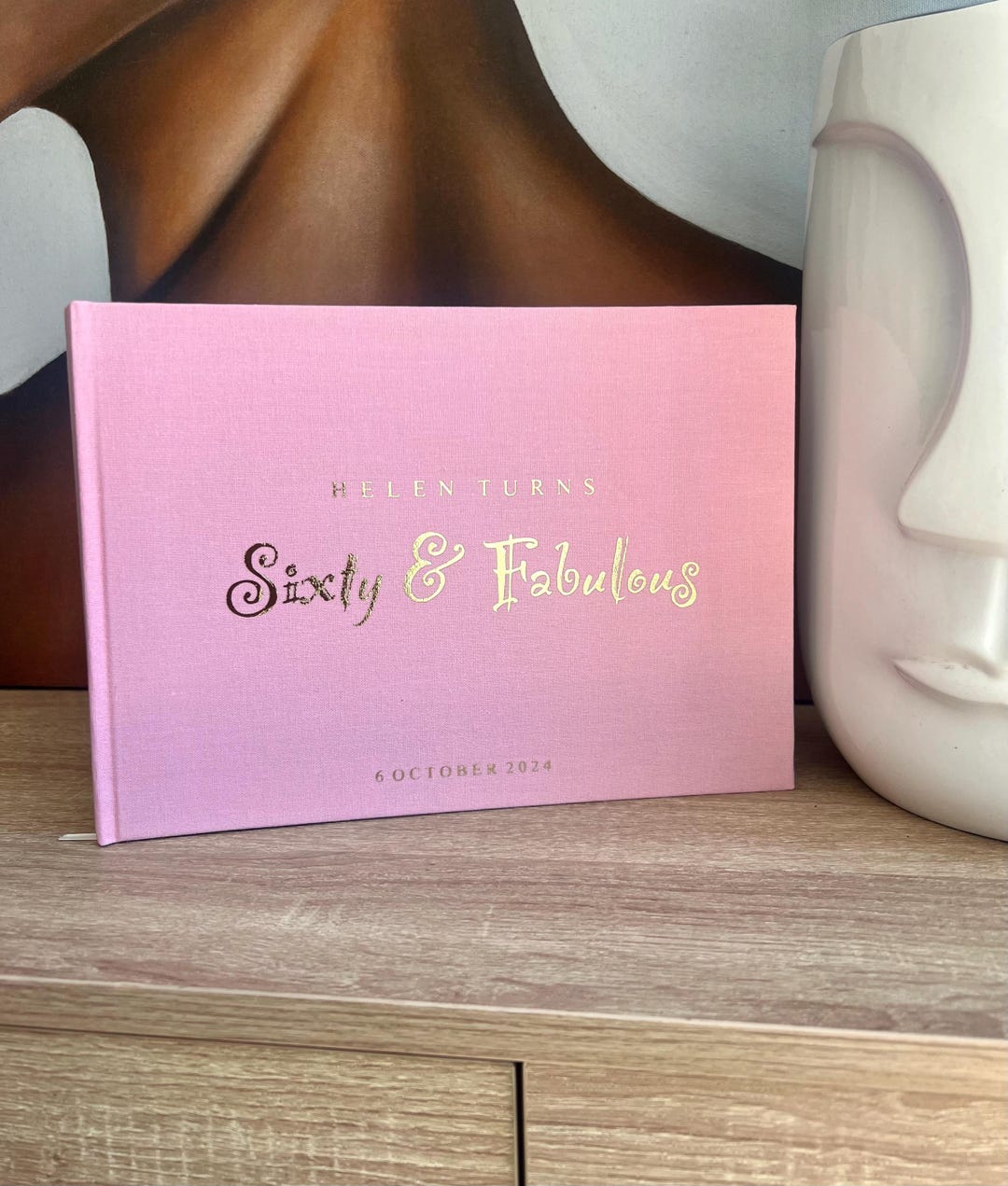 60th 90th 30th 21st 18th Birthday Cursive Luxe Linen Milestone Guest ...