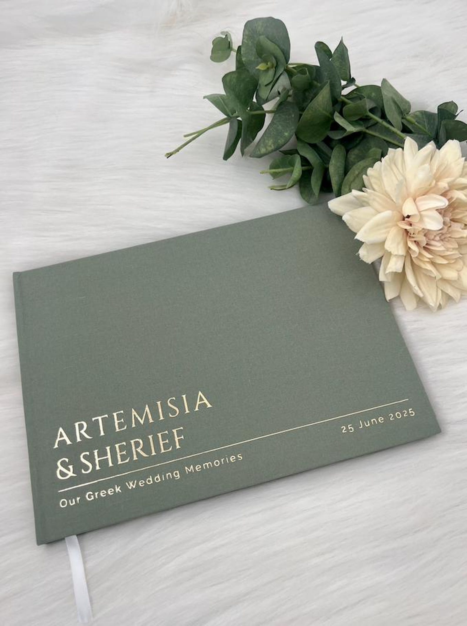 D36 - Custom Linen Guest Book | Letters to the Bride Book | Gold Foil ...