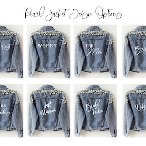 Gorgeous Luxe Denim Jacket With Pearl //personalized Bride Bridesmaid ...
