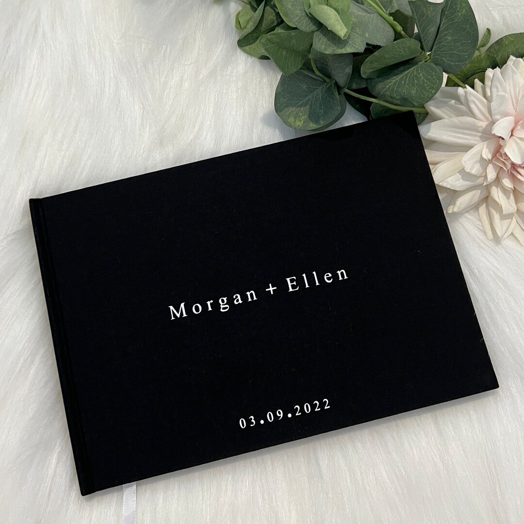 D7.2 Luxe Linen Hard Cover Custom Wedding Guest Book / Custom Scrapbook ...