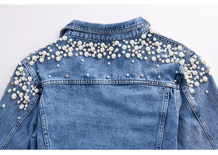 Gorgeous Luxe Denim Jacket With Pearl //personalized Bride Bridesmaid ...