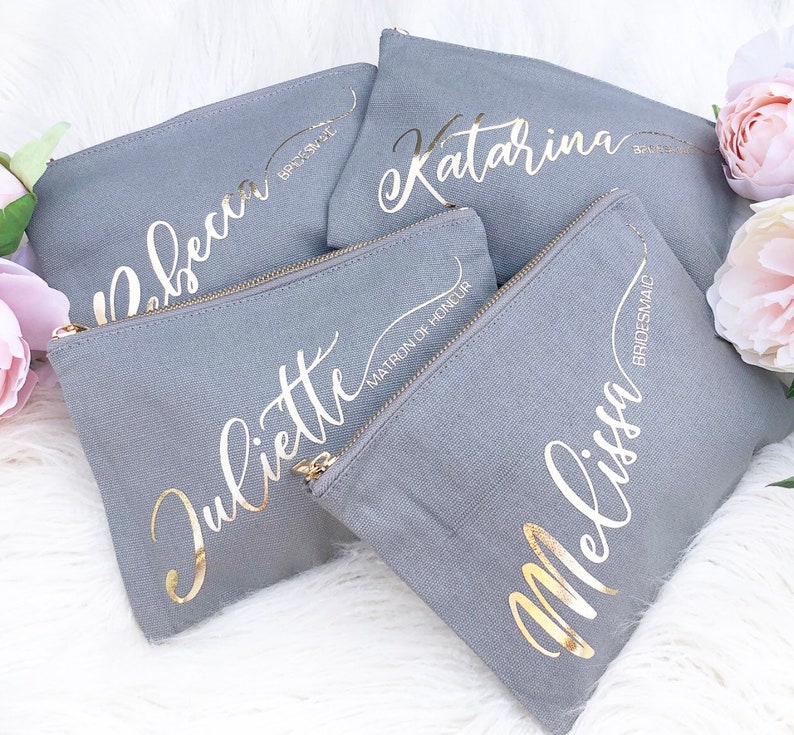 Personalised Canvas Monogram Makeup Bag Cursive Script - Etsy