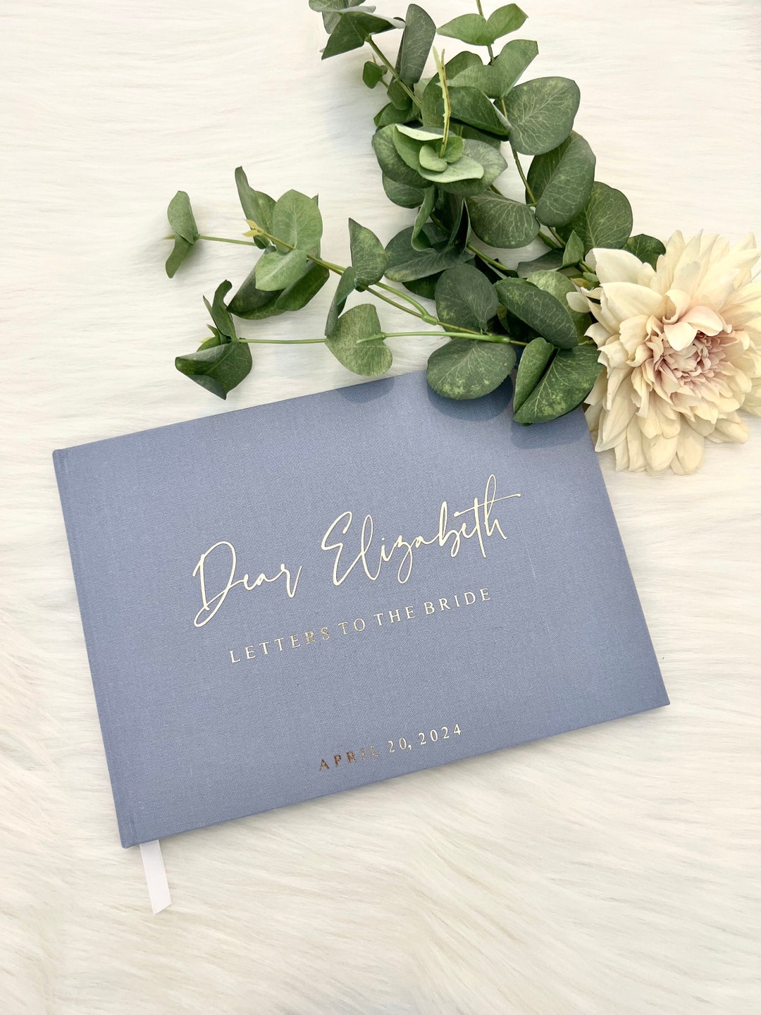 B1 - Custom Luxe Linen Hard Cover Baby Shower / Linen Baby Guest Book ...