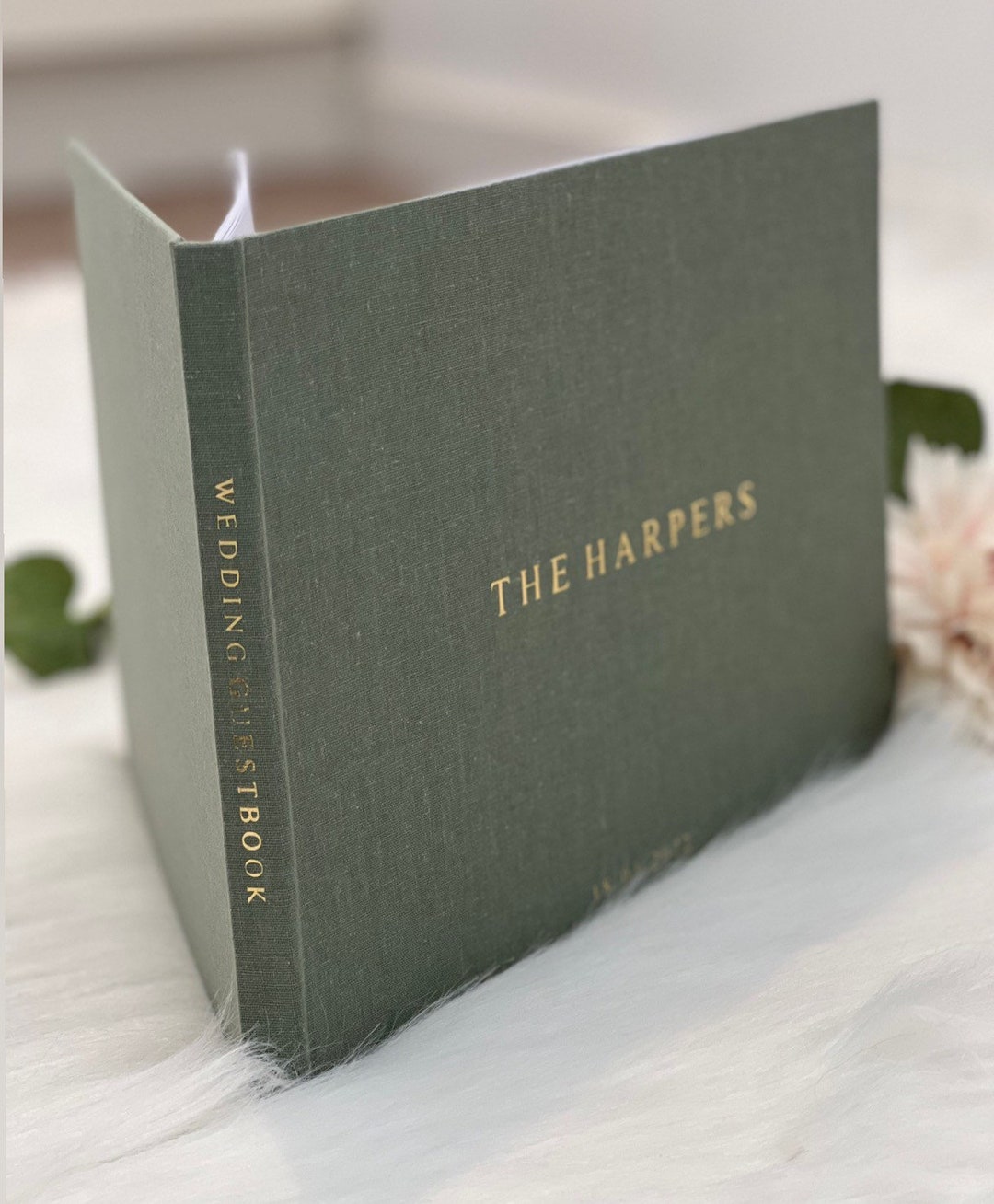 ADD ON Listing Only - Spine Printing to Your Custom Linen Guestbook - Etsy